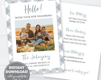 Editable We're Your New Neighbors Photo Card Template | Etsy