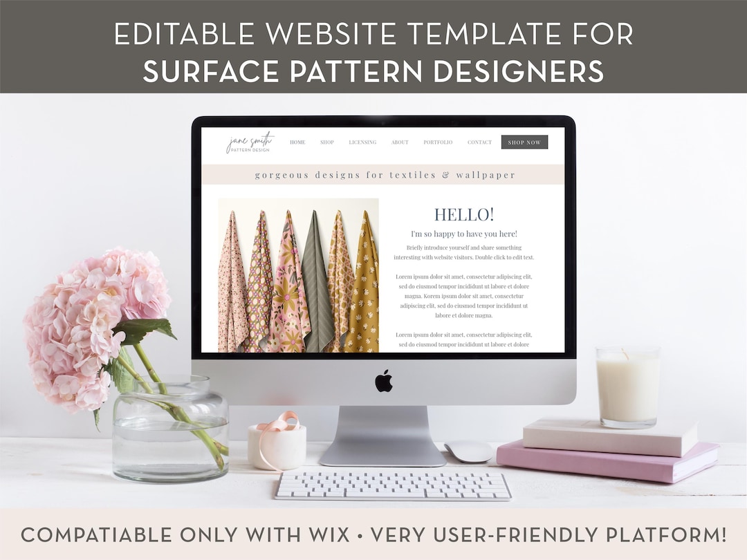 Editable Website Template for Surface Pattern Designers, for Use on WIX ...