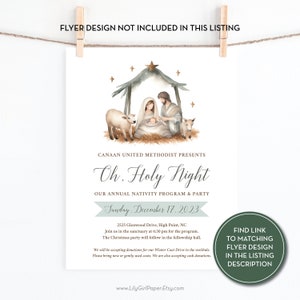 Editable Christmas Nativity Program Template: Church School Play (5.5x8 ...
