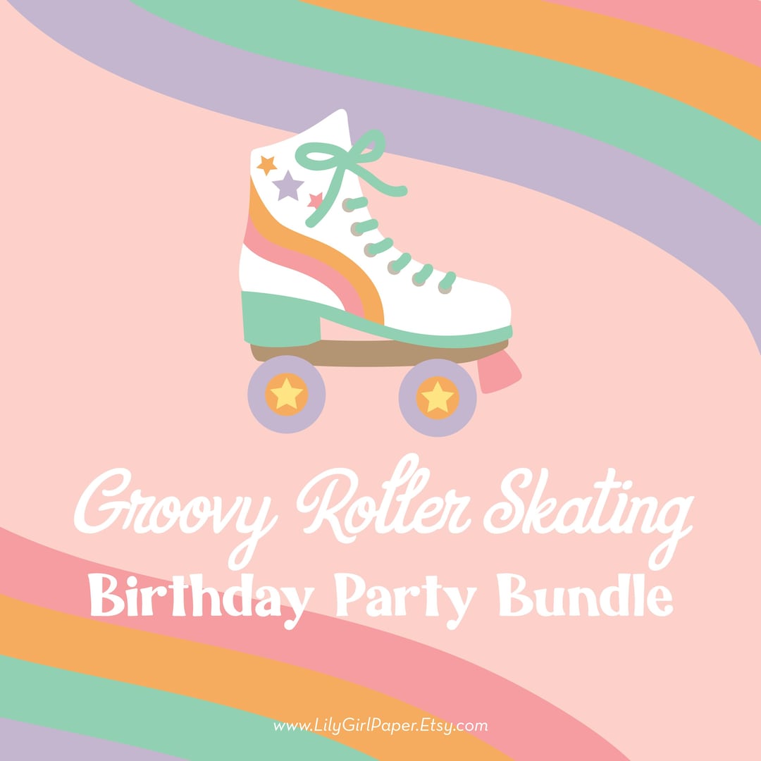 Groovy Roller Skating Birthday Party Bundle: Retro Printables (digital ...