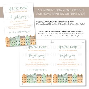 Editable We're New to the Neighborhood Cards, Editable Template ...
