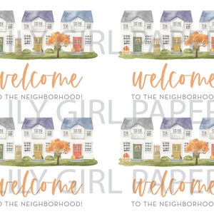 Welcome to the Neighborhood Cards, Neighbor Housewarming Gift, Fall ...