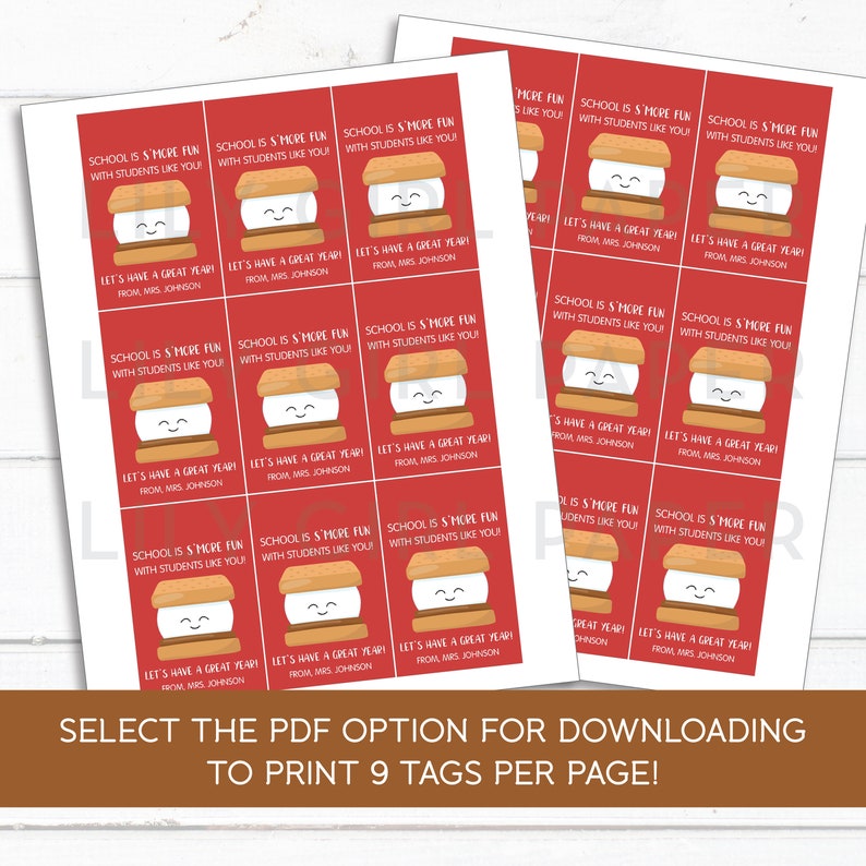 Editable School is S'more Fun Gift Tags Welcome Back 1st - Etsy