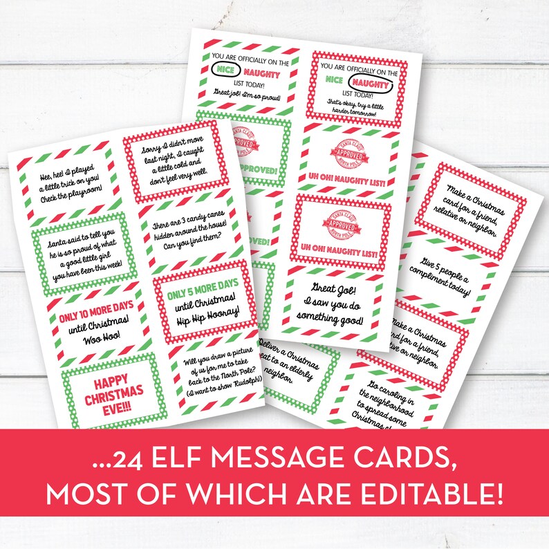 Editable Elf Activity Set Christmas Elf INSTANT DOWNLOAD - Etsy