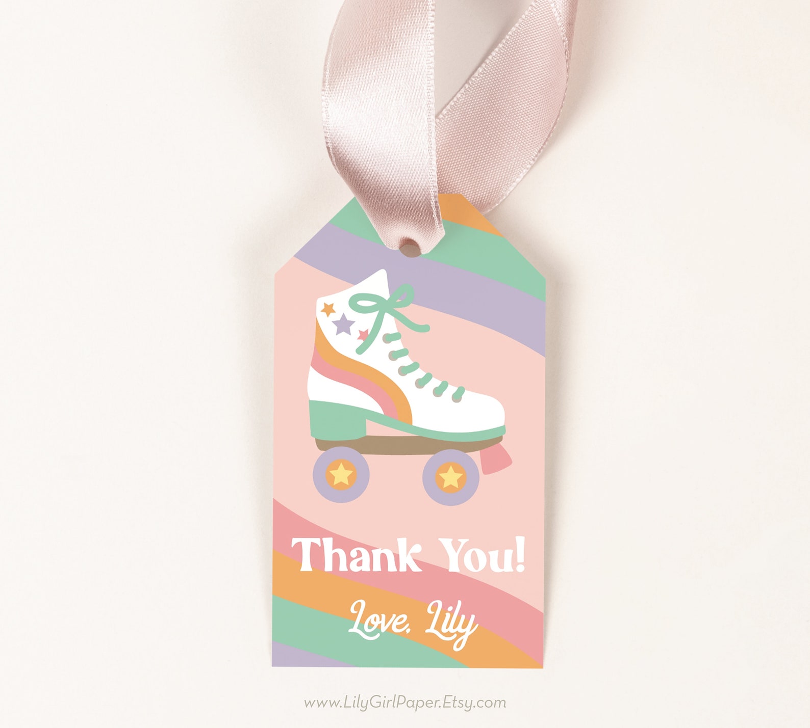 Editable Groovy Roller Skate Birthday Party Invitation Retro - Etsy