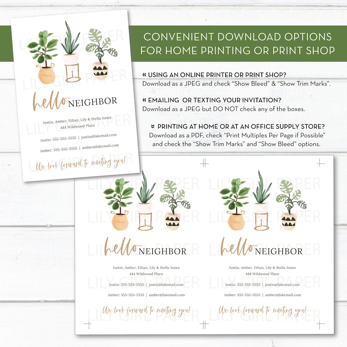 Editable Hello Neighbor Contact Info Cards New to the - Etsy