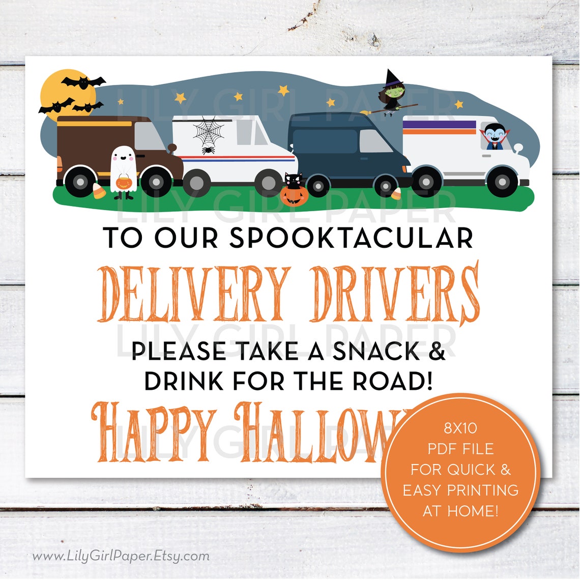 Halloween Delivery Driver Snack Sign, Halloween Deliveries, Mail ...