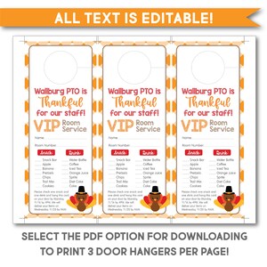 Editable Teacher & Staff Appreciation Printable Thanksgiving Room ...