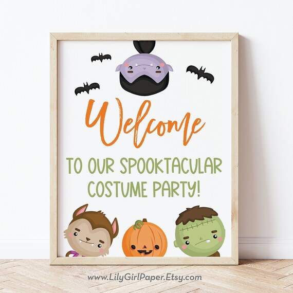 Editable Calling all Monsters Halloween Costume Party Welcome Sign ...