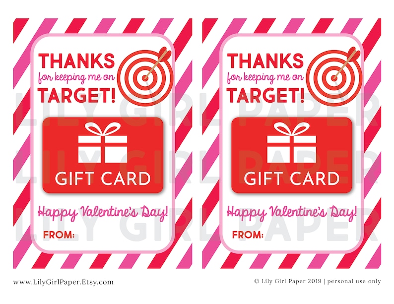Valentine's Day Target Gift Card Holder, INSTANT DOWNLOAD, Printable ...
