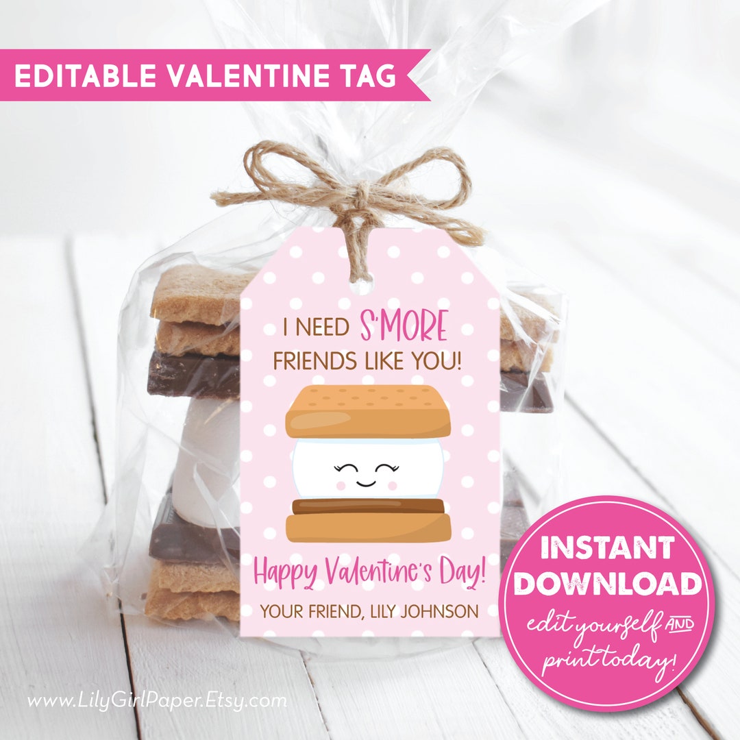 Editable I Need S'more Friends Like You Valentine Cards, Teacher ...