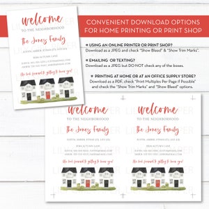 Editable Welcome to the Neighborhood Information Card Template, Black ...