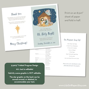 Christmas Program Editable Template, Church Christmas Play Folded ...