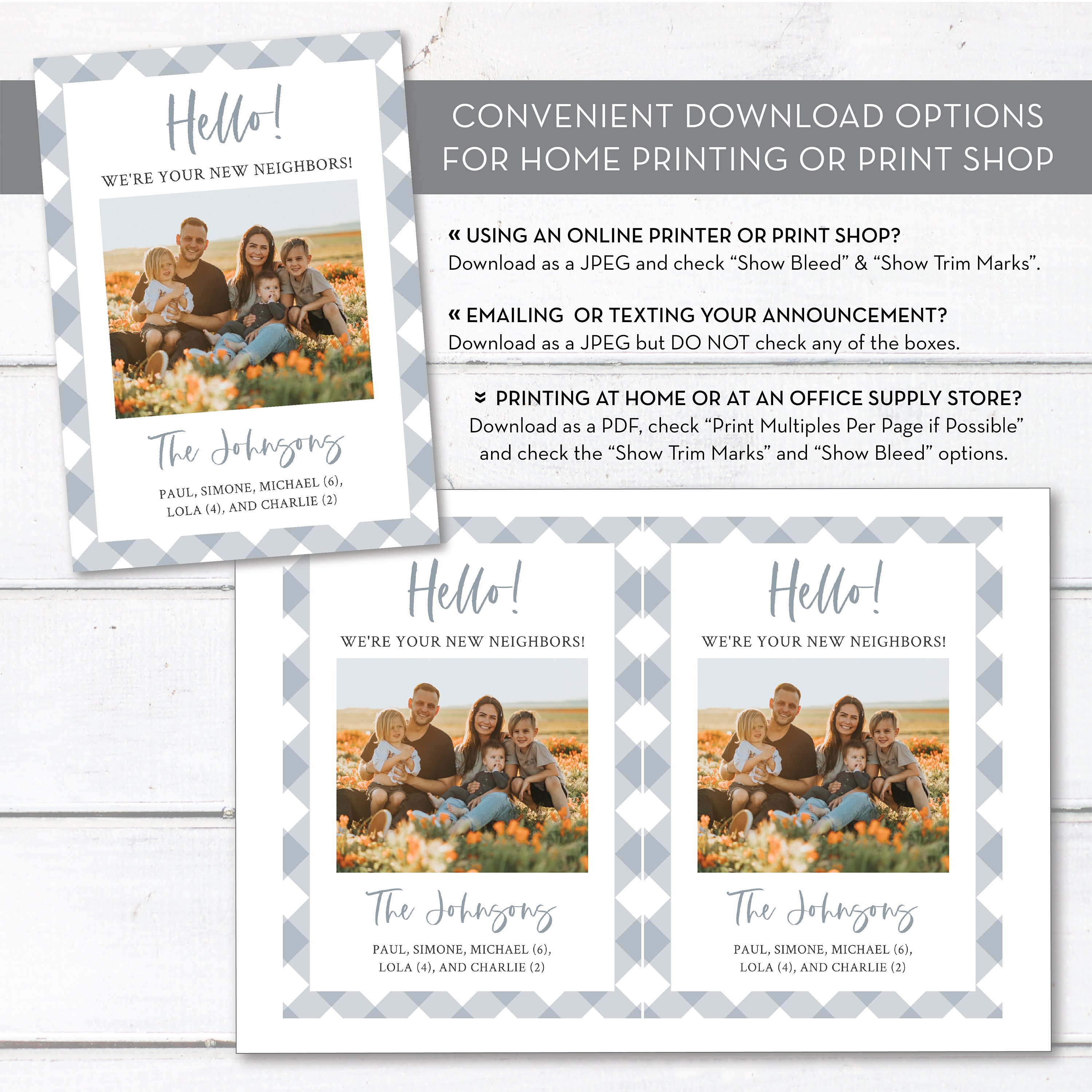 Editable We're Your New Neighbors Photo Card Template, Instant Download ...