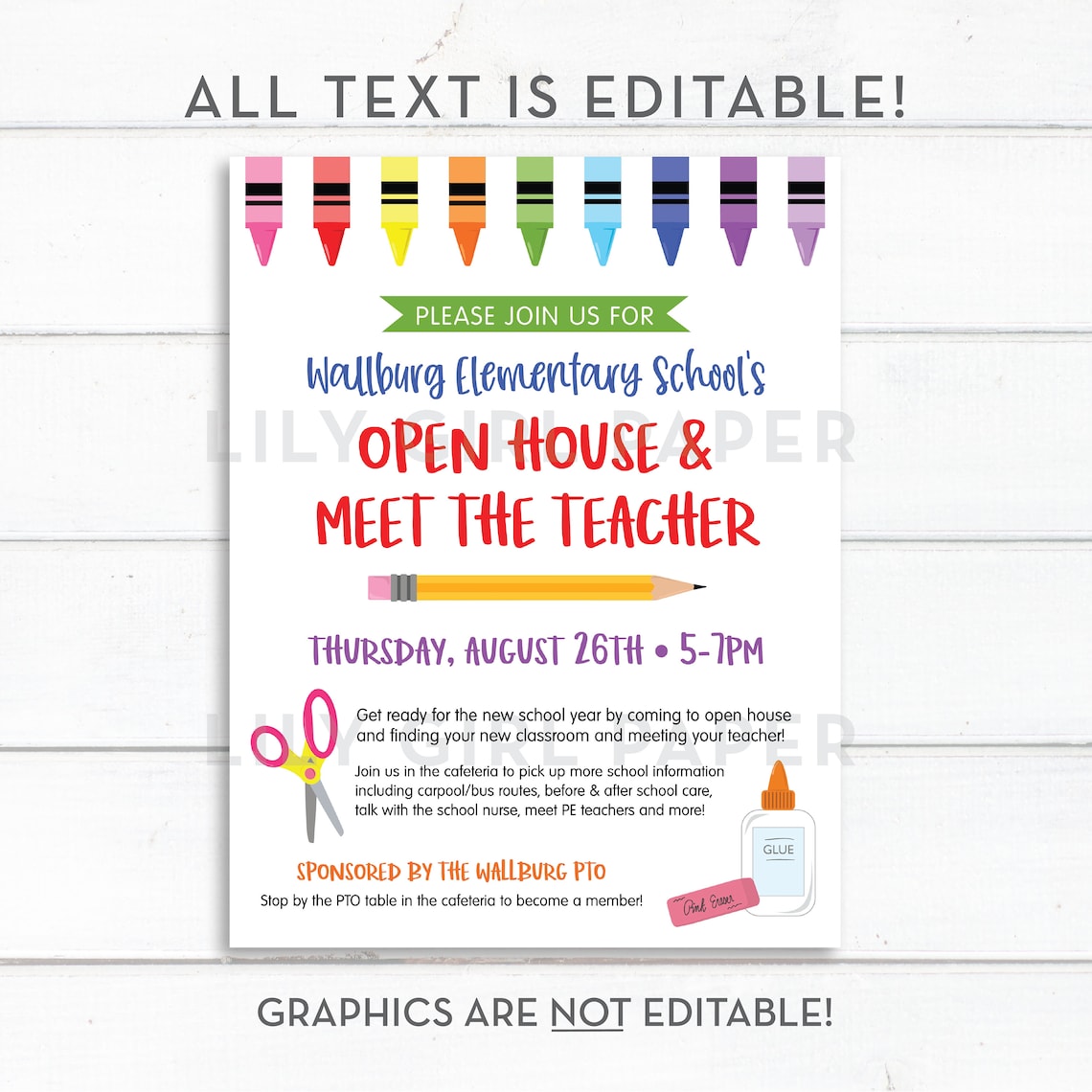 Editable Back to School Open House, Meet the Teacher Flyer Template, 8 ...