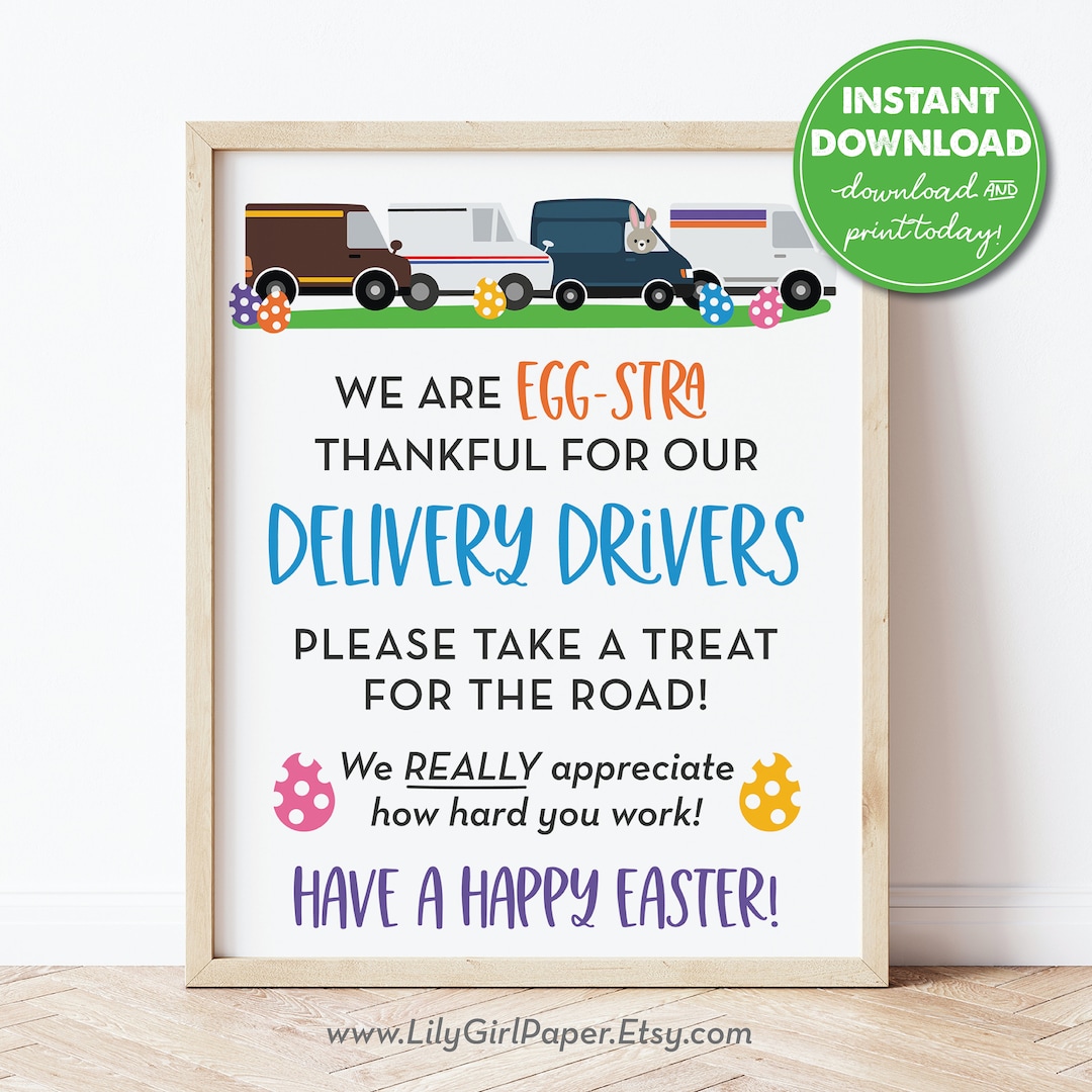Happy Easter Delivery Driver Thank You Treat Sign, Egg-stra Thankful ...