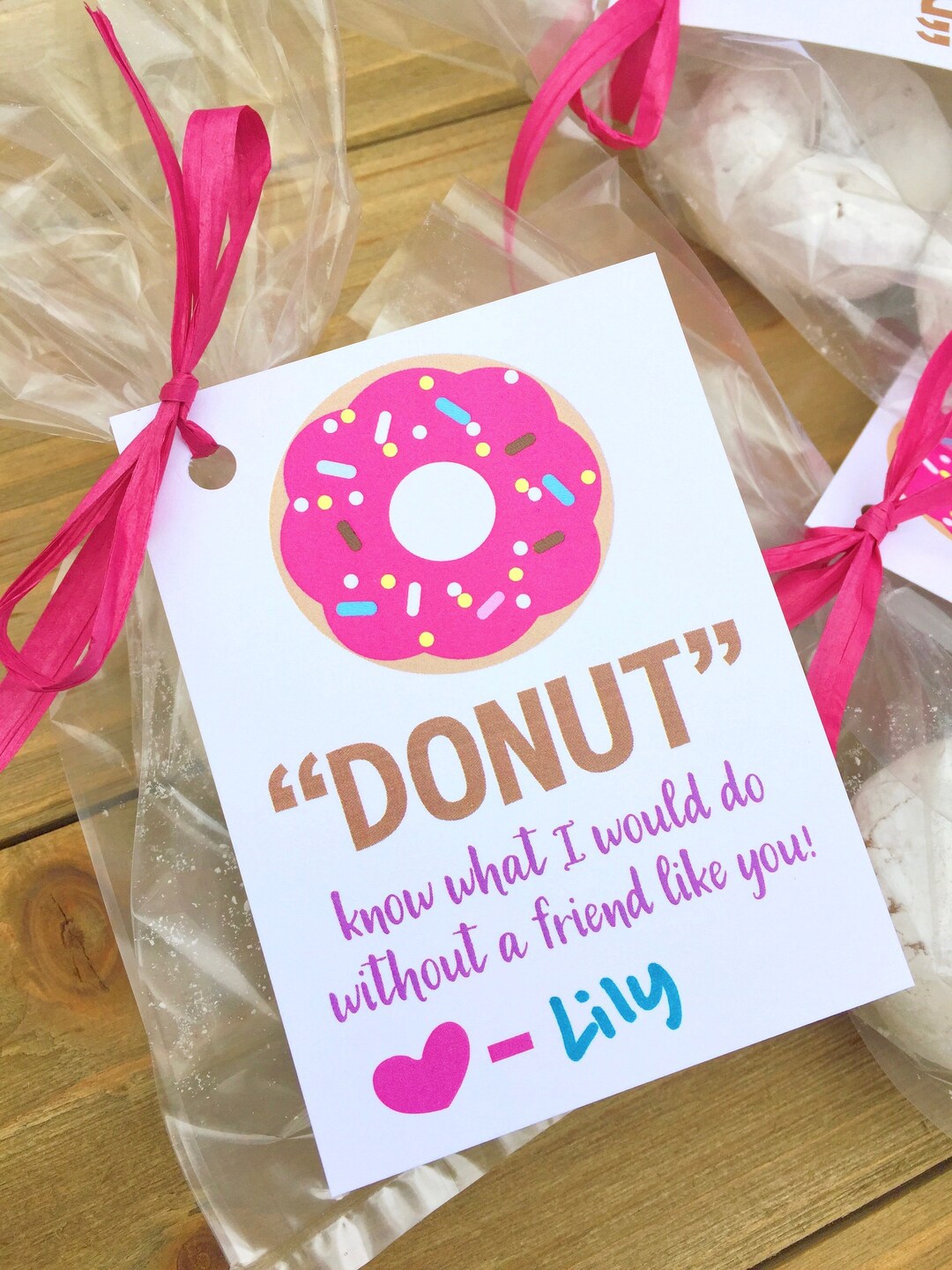 Donut Treat Bag Tag, Gift, Tag, Class Valentines, INSTANT DOWNLOAD ...