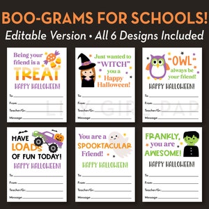 Editable Halloween Candy Grams, Boo Grams, INSTANT Download, PTA, PTO ...