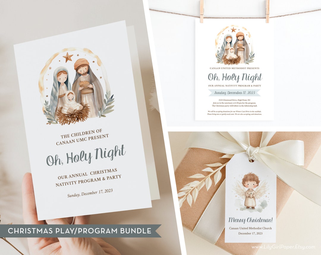 BUNDLE! Christmas Church Program Editable Template, 5.5x8.5" Folded ...