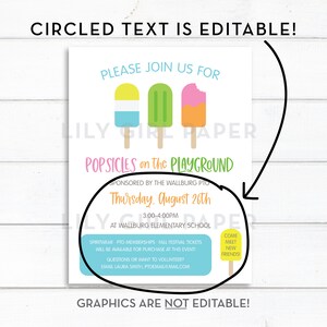 Editable Popsicles on the Playground Flyer Template, Back to School ...