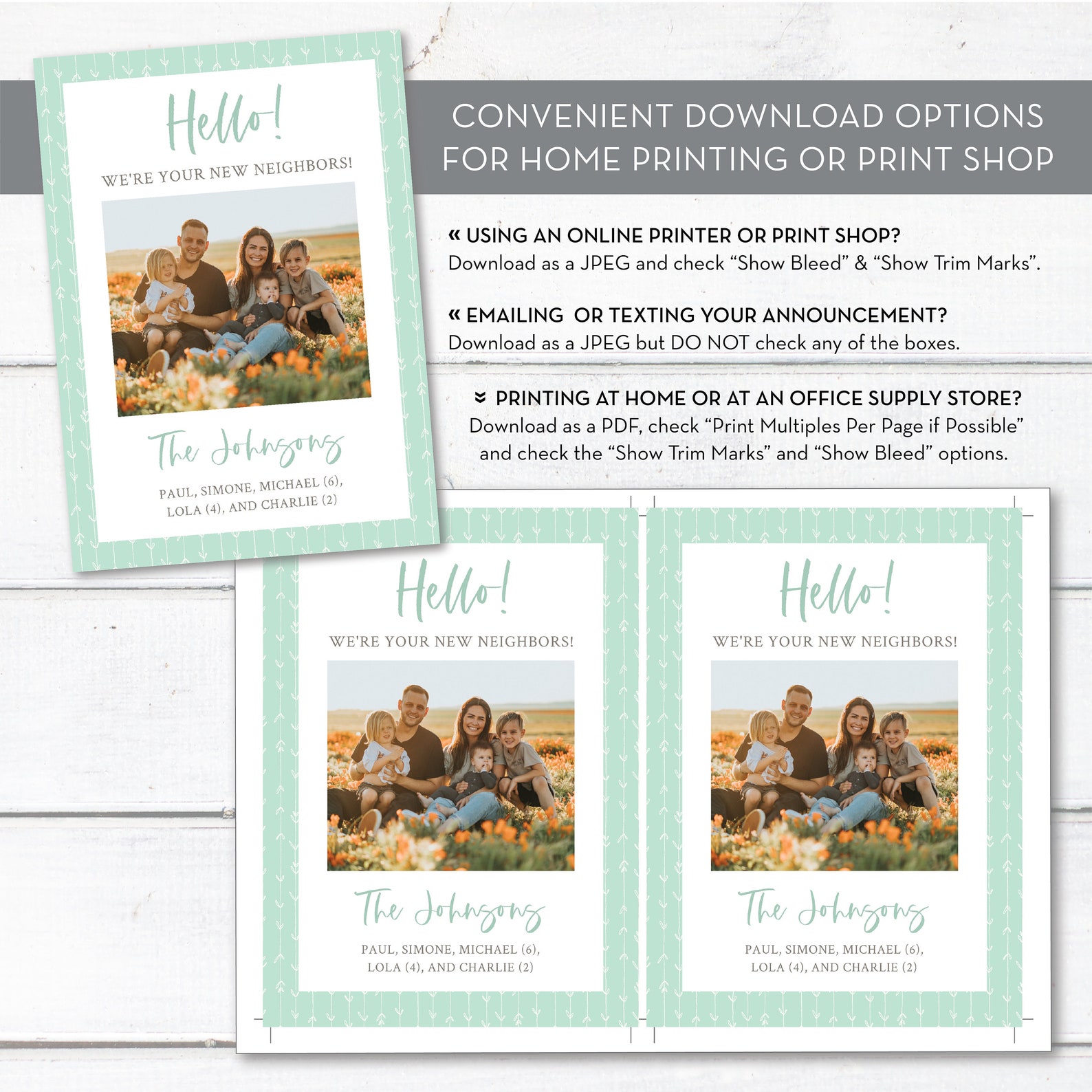 Editable We're Your New Neighbors Photo Card Template | Etsy