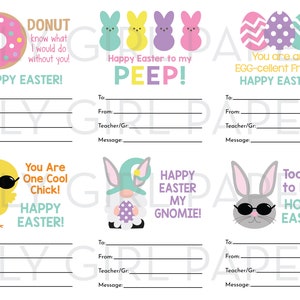 Editable Easter Holiday Bunny Candy Grams, INSTANT Download, PTA, PTO ...