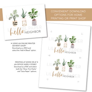 Editable Hello Neighbor Contact Information Cards, Instant Download ...