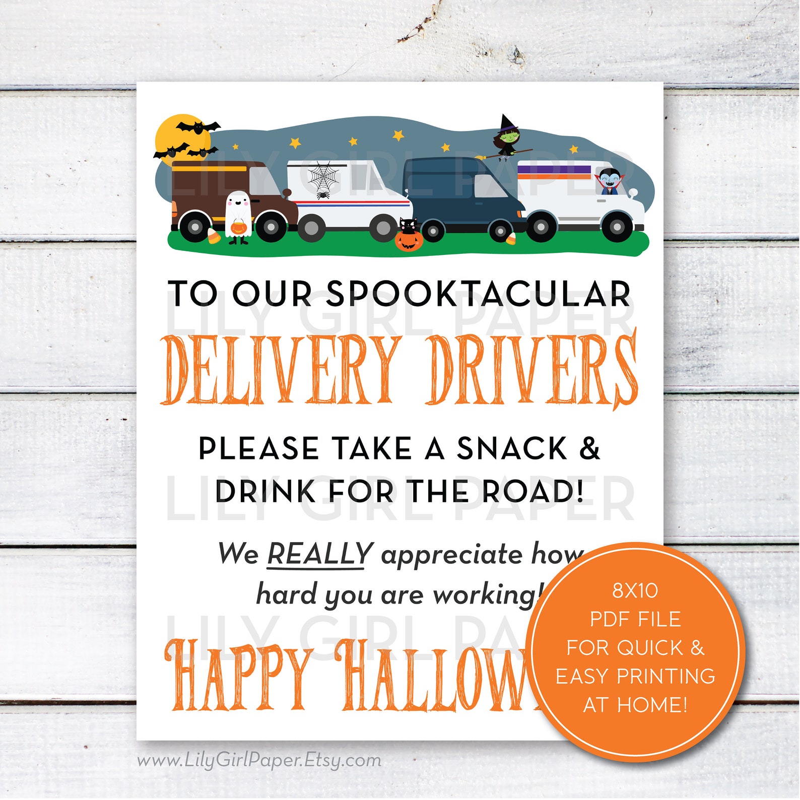 Halloween Delivery Driver Snack Station Sign, Halloween Deliveries ...