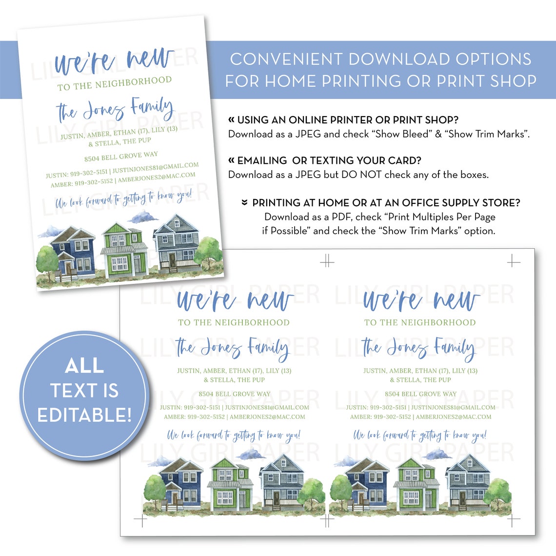 Editable We're New to the Neighborhood cards | Etsy