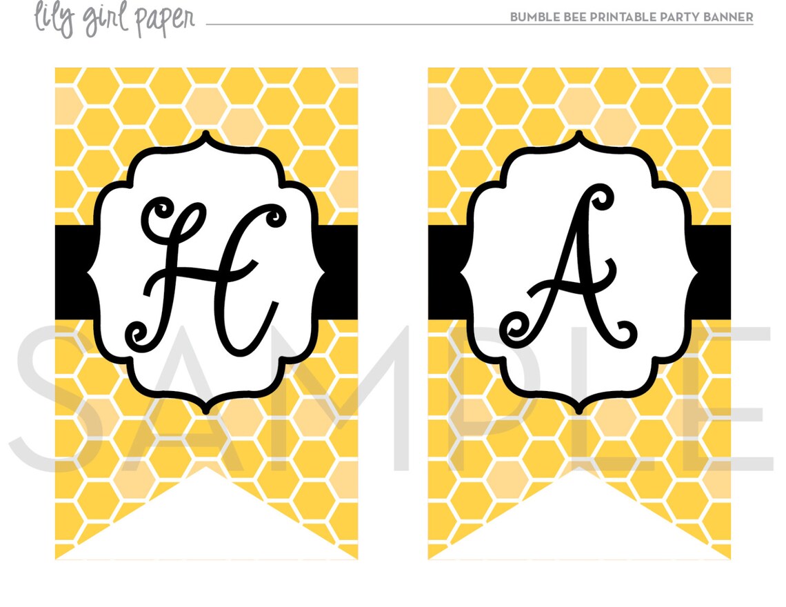 Bumble Bee Party Banner Bumble Bee Birthday Bunting High | Etsy