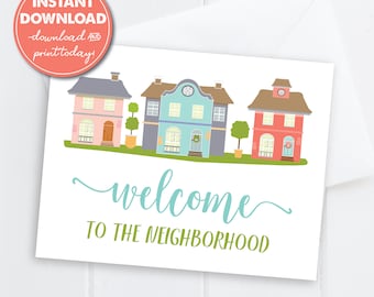 Editable Welcome to the Neighborhood Cards, Instant Download, New ...