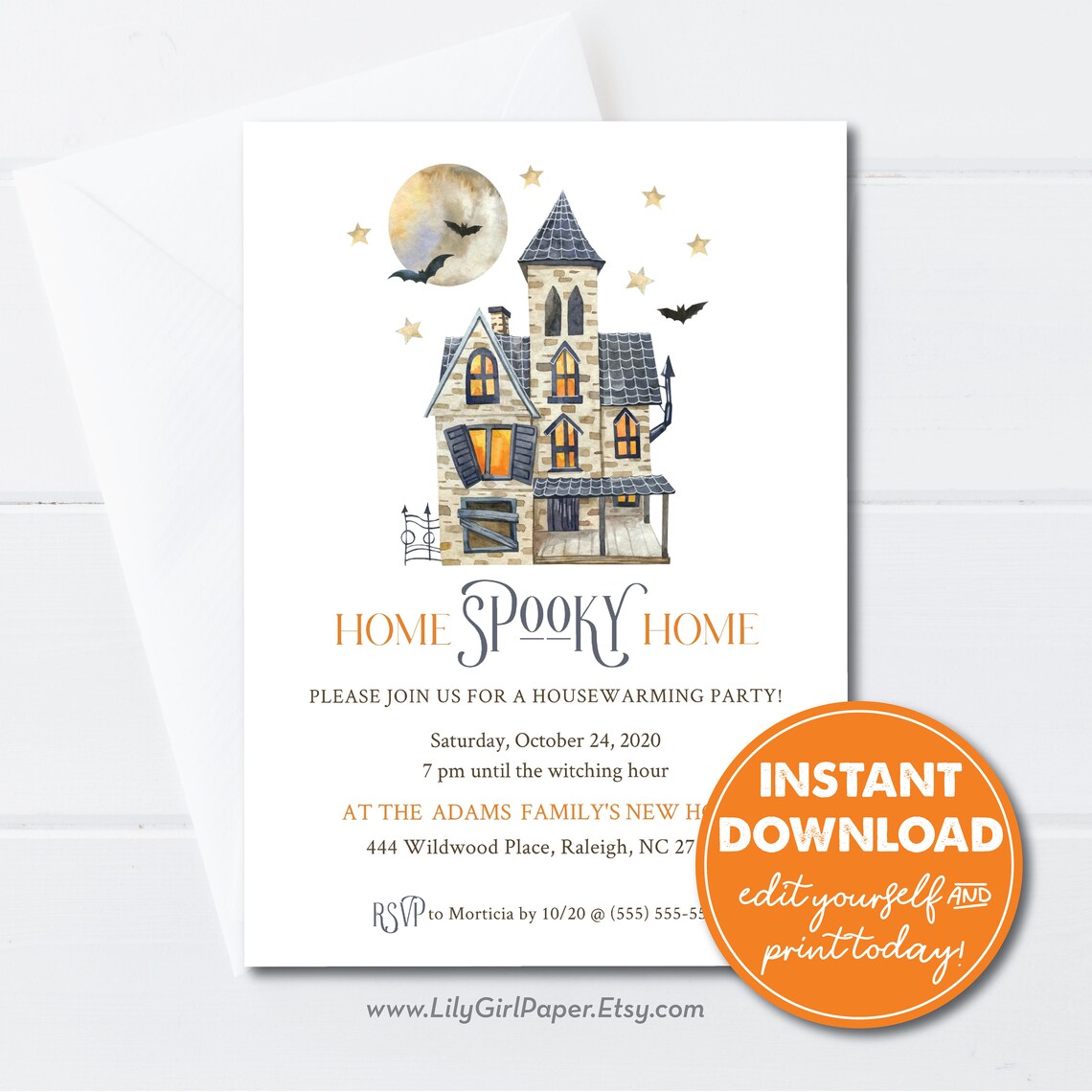 Editable Home Spooky Home Halloween Housewarming Party - Etsy