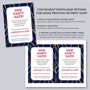 Editable New Birthday Party Date Card Template, Postponed, Rescheduled ...