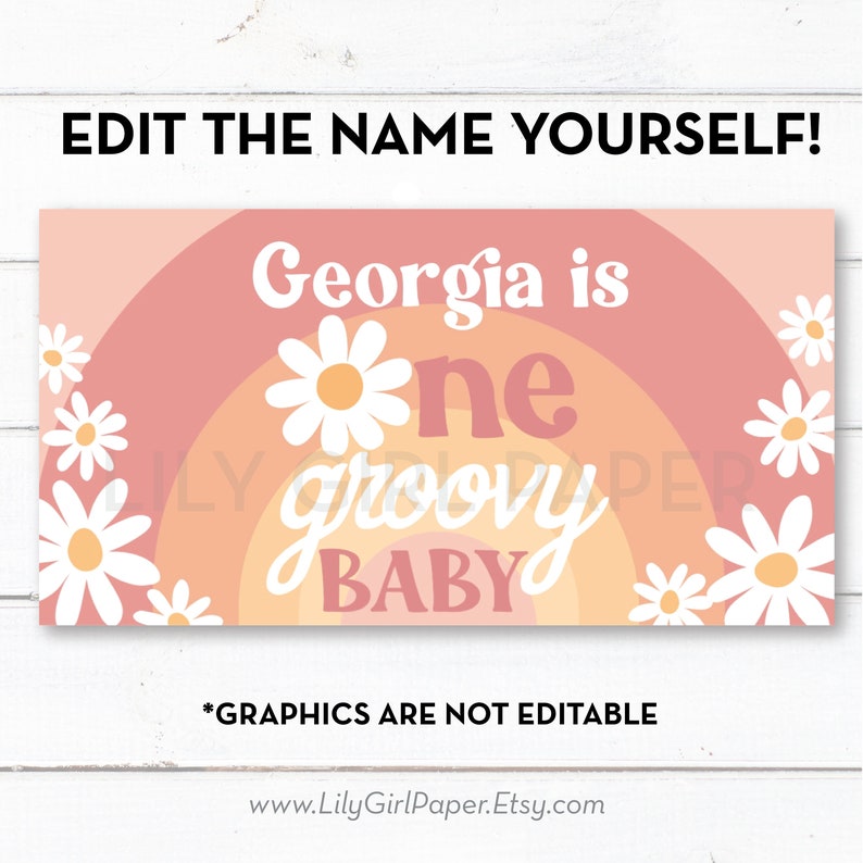 Editable One Groovy Baby 1st Birthday Social Media Event - Etsy