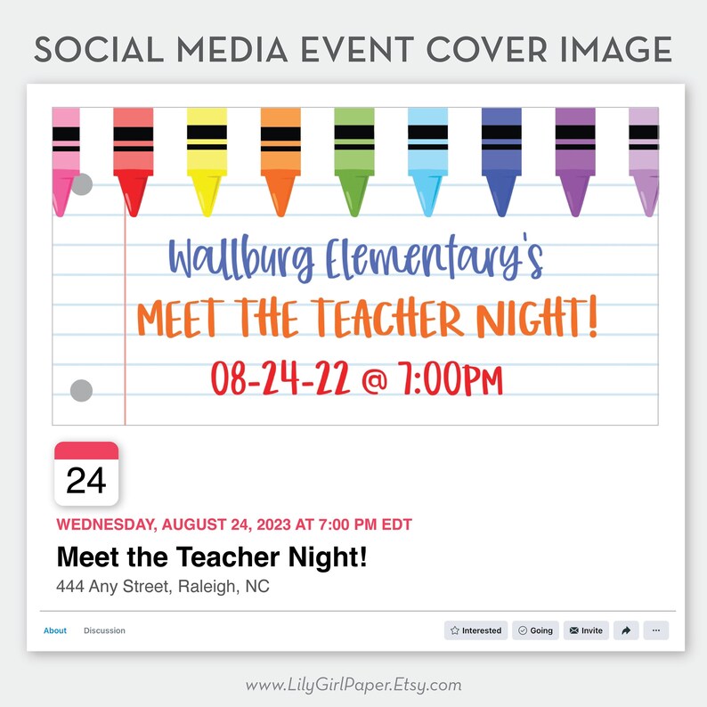 Editable Back to School Meet the Teacher Social Media Event - Etsy
