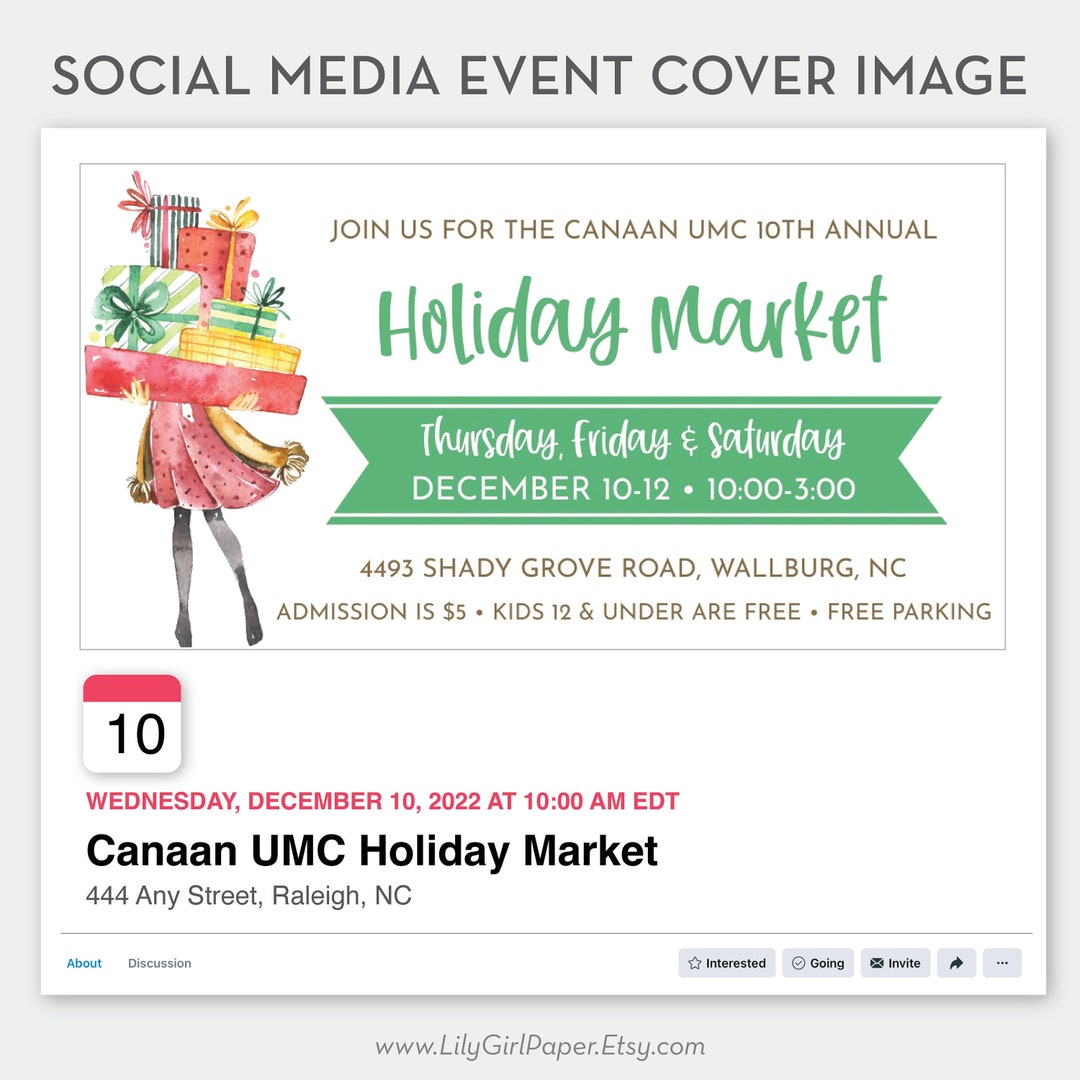 Editable Holiday Market Social Media Event Cover Image Template ...