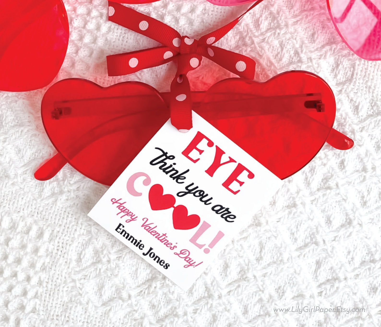 Editable "eye Think You Are Cool" Valentine's Cards, Sunglasses, Heart ...
