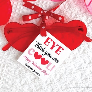 Editable "eye Think You Are Cool" Valentine's Cards, Sunglasses, Heart ...