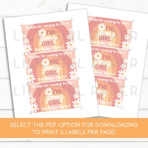 Editable One Groovy Girl, 1st Birthday Gable Box Label, INSTANT ...