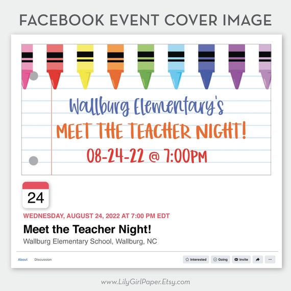Editable Back to School, Meet the Teacher Facebook Event Cover Image ...
