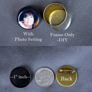 Pin-on Photo Charm Brooch Pin Memory Frame Keepsake Wedding Bouquet ...