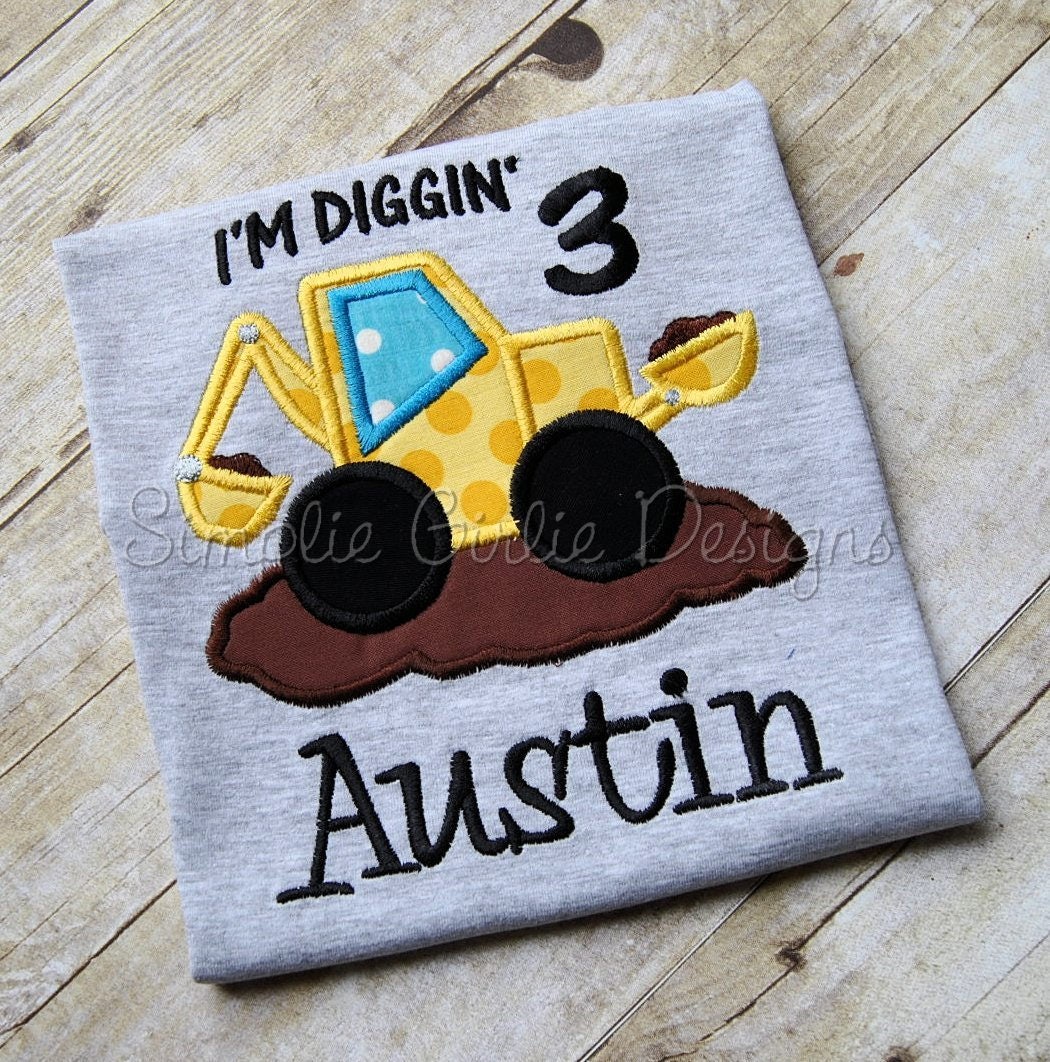 Construction Birthday Shirt. Backhoe Birthday. Dozer Birthday ...