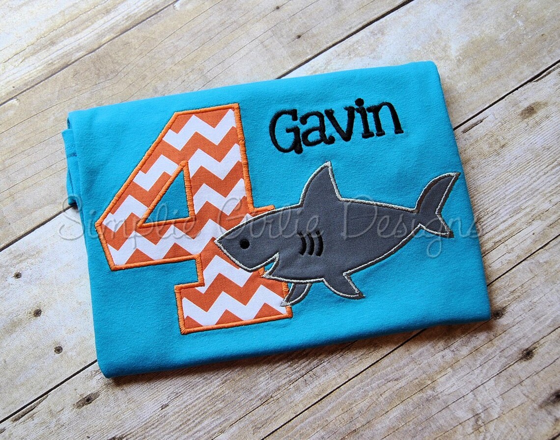 Custom Shark Birthday Shirt. Personalized. Sizes 12m to Youth Large. - Etsy