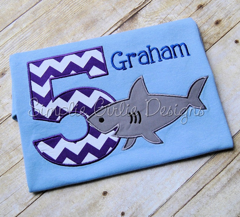 Custom Shark Birthday Shirt. Personalized. Sizes 12m to Youth Large. - Etsy