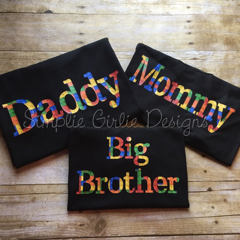 Building Blocks Mommy Daddy Big Brother Little Brother Big - Etsy