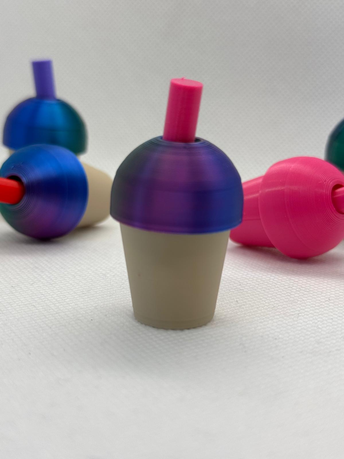 Happy Boba Tea Fidget Toy: 3D Printed Bubble Tea 5cm X 3cm, Stocking ...