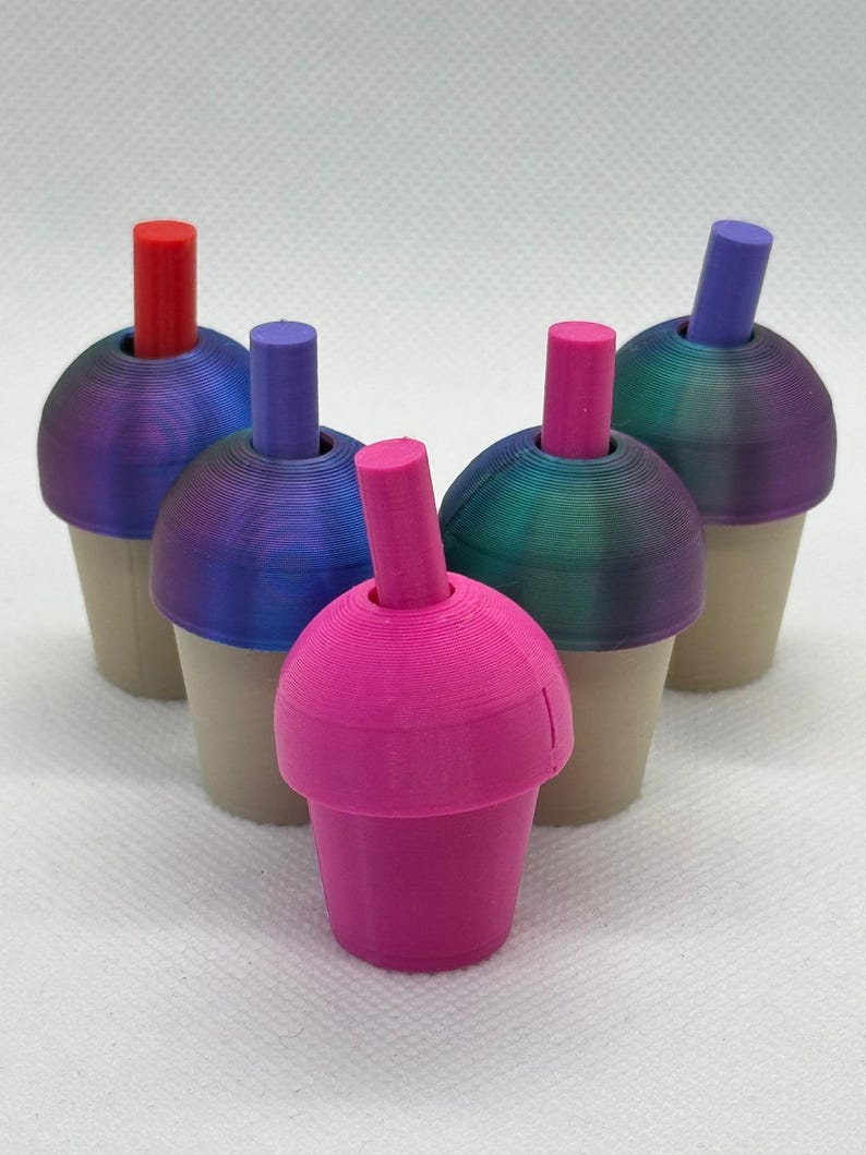 Happy Boba Tea Fidget Toy: 3D Printed Bubble Tea 5cm X 3cm, Stocking ...