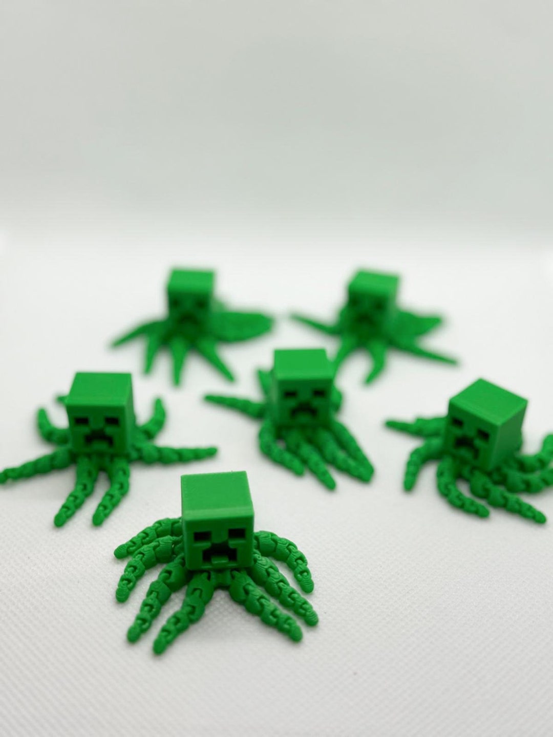 Tiny Minecraft Creeper Octopus 3D Printed Toy Pack of 5 or 10: Advent ...