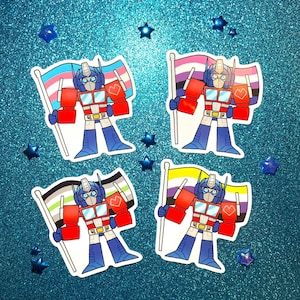 Transformers Optimus Pride Vinyl Stickers - Etsy
