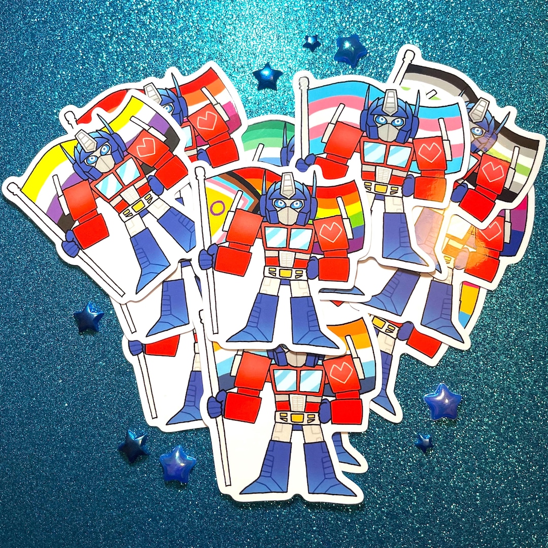 Transformers Optimus Pride Vinyl Stickers - Etsy